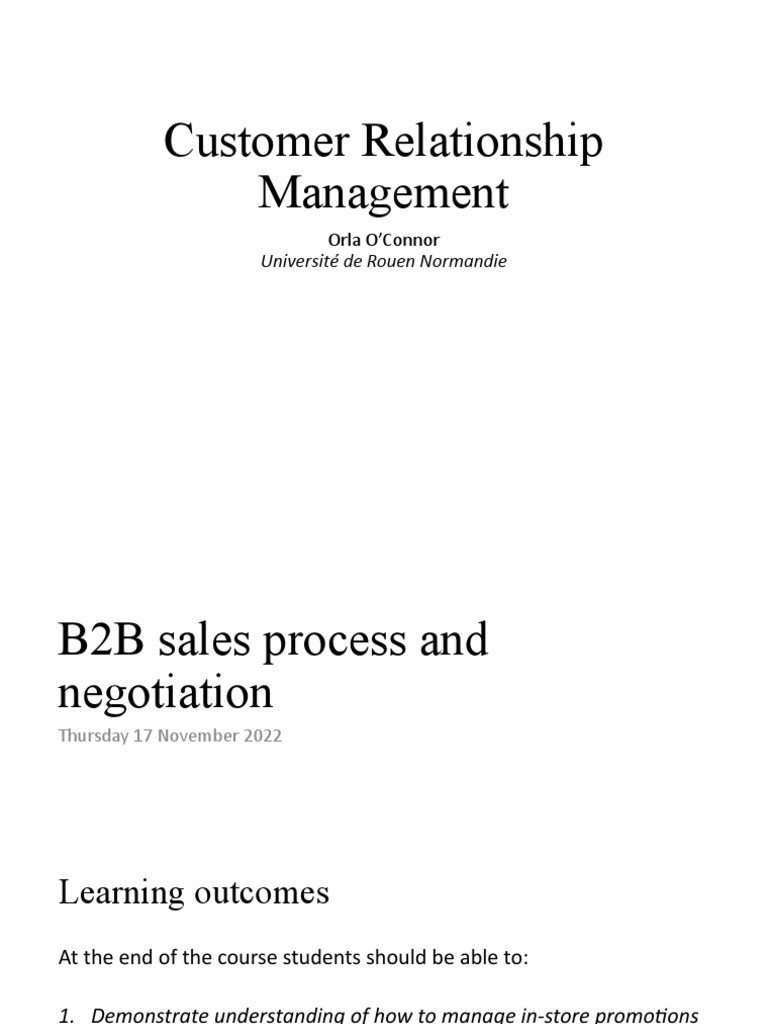 Day 4 B2B Sales Process and Negotiation | PDF