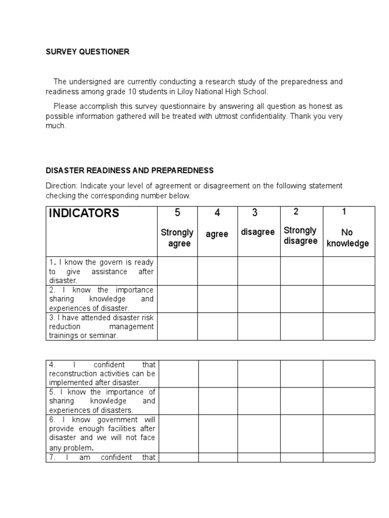 Survey Questioner | PDF