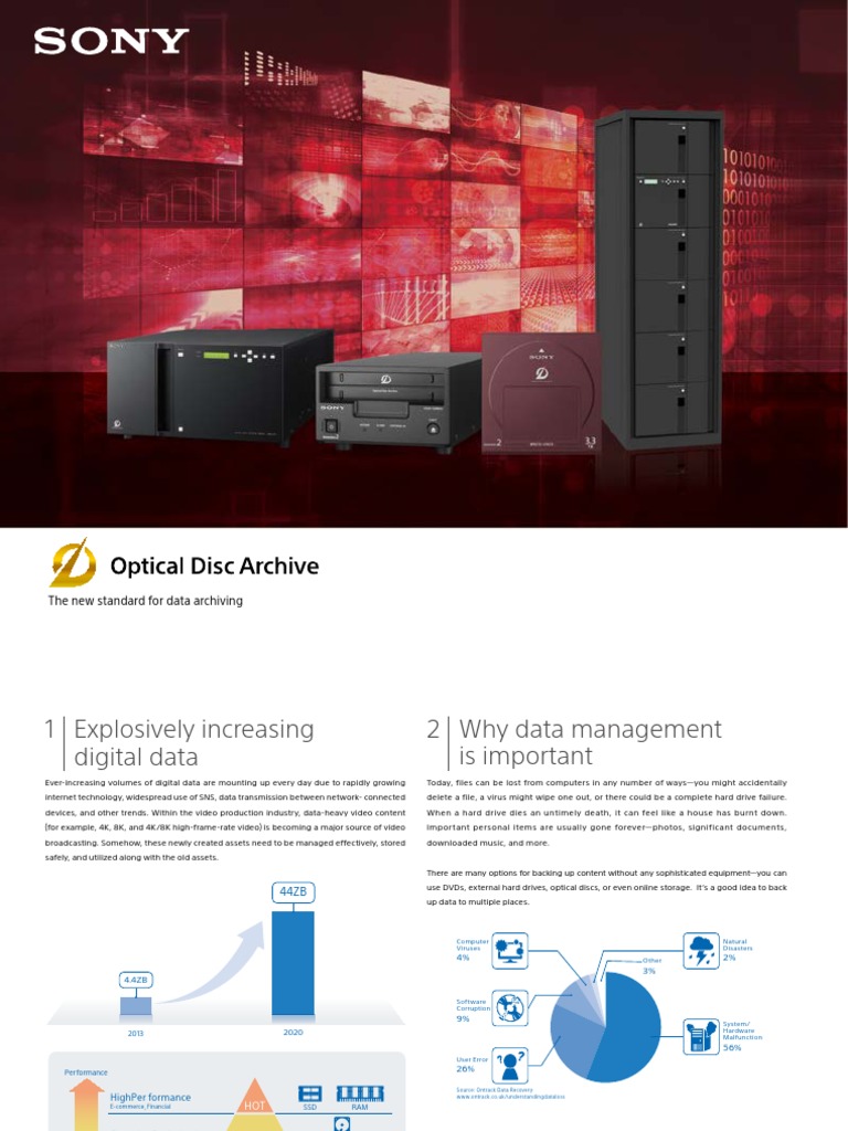 Sony Optical Disc Archive Broschuere - E | PDF | Computer Data Storage | Hard Disk Drive