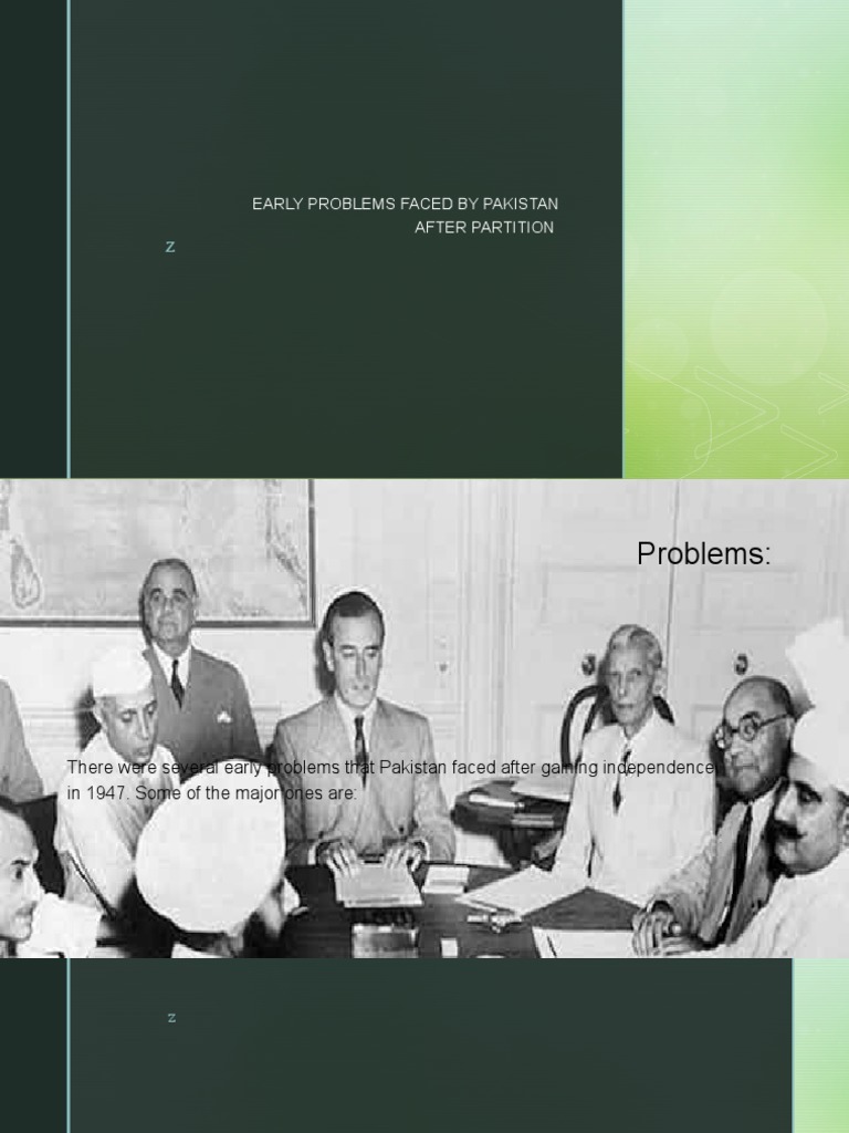 Early Problems Faced by Pakistan After Partition | PDF | Pakistan | Refugee