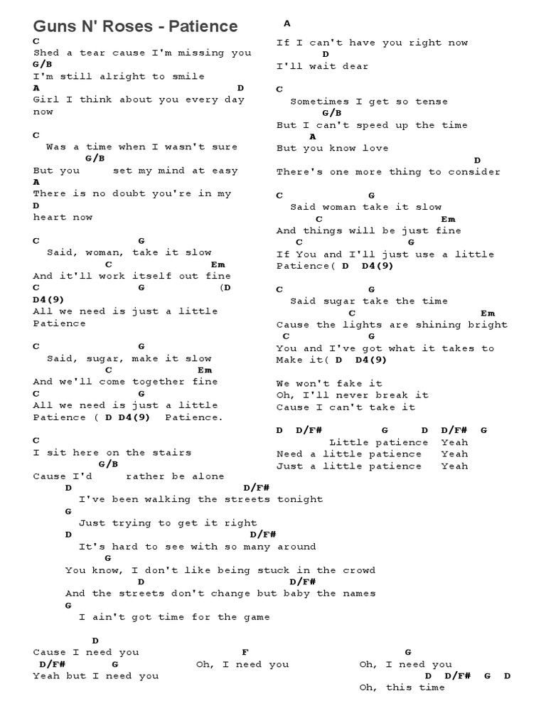 Guns N' Roses - Patience | PDF
