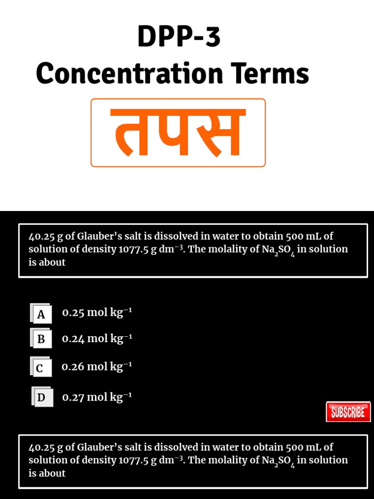 DPP (Concentration Terms) | PDF | Molar Concentration | Concentration