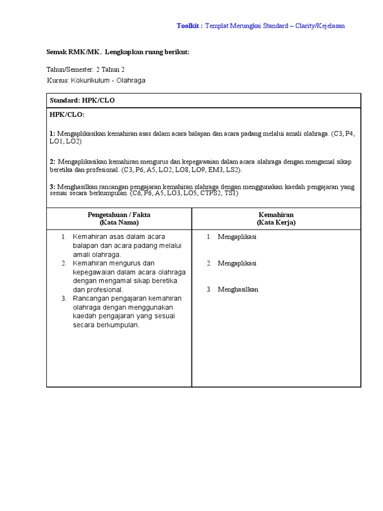 Template Kejelasan (Mpu 3071) | PDF