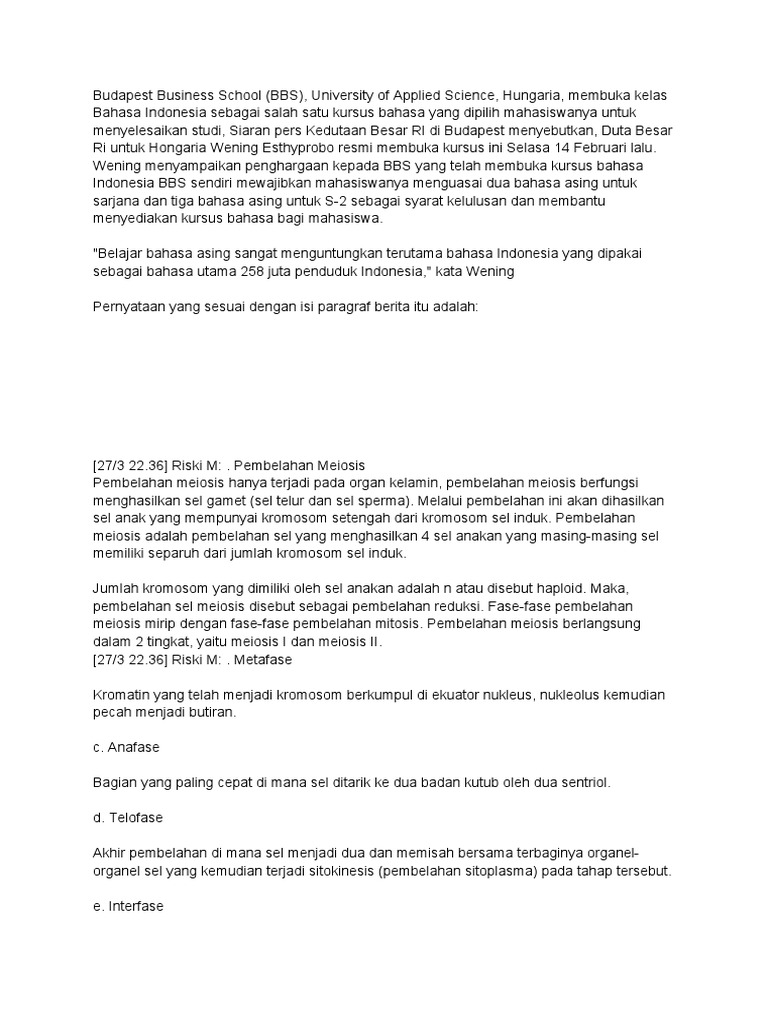 Kursus Bahasa Indonesia di BBS | PDF | Politik