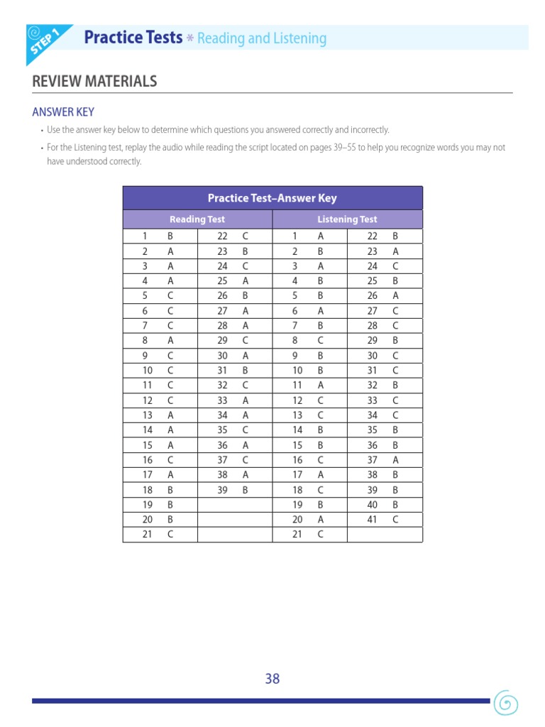 TOEFL Primary Step1 Answer | PDF