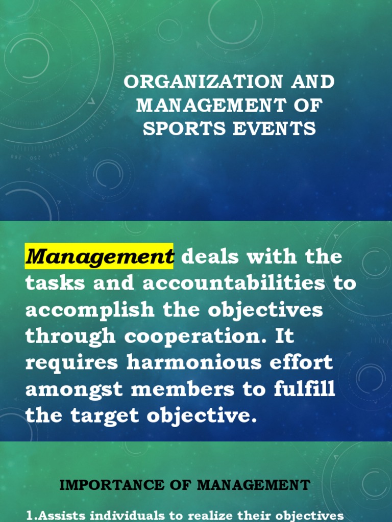 Sports Event Management Essentials | PDF | Tournament | Human Resources