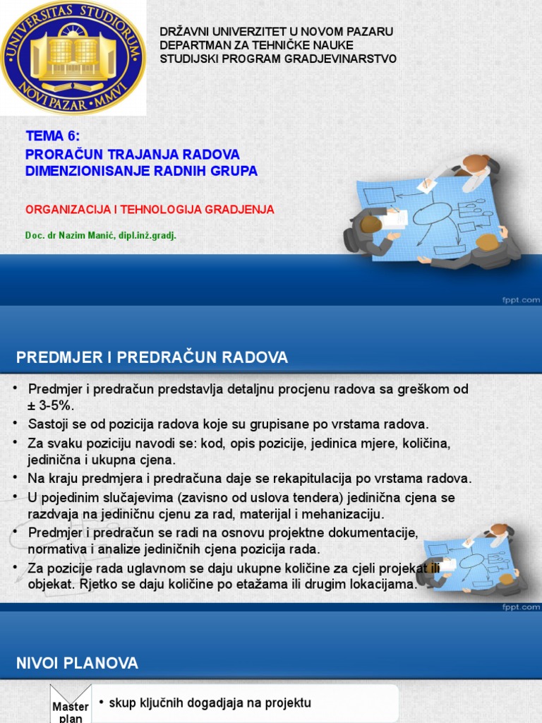 Tema 6 - Proracun Trajanja Radova | PDF