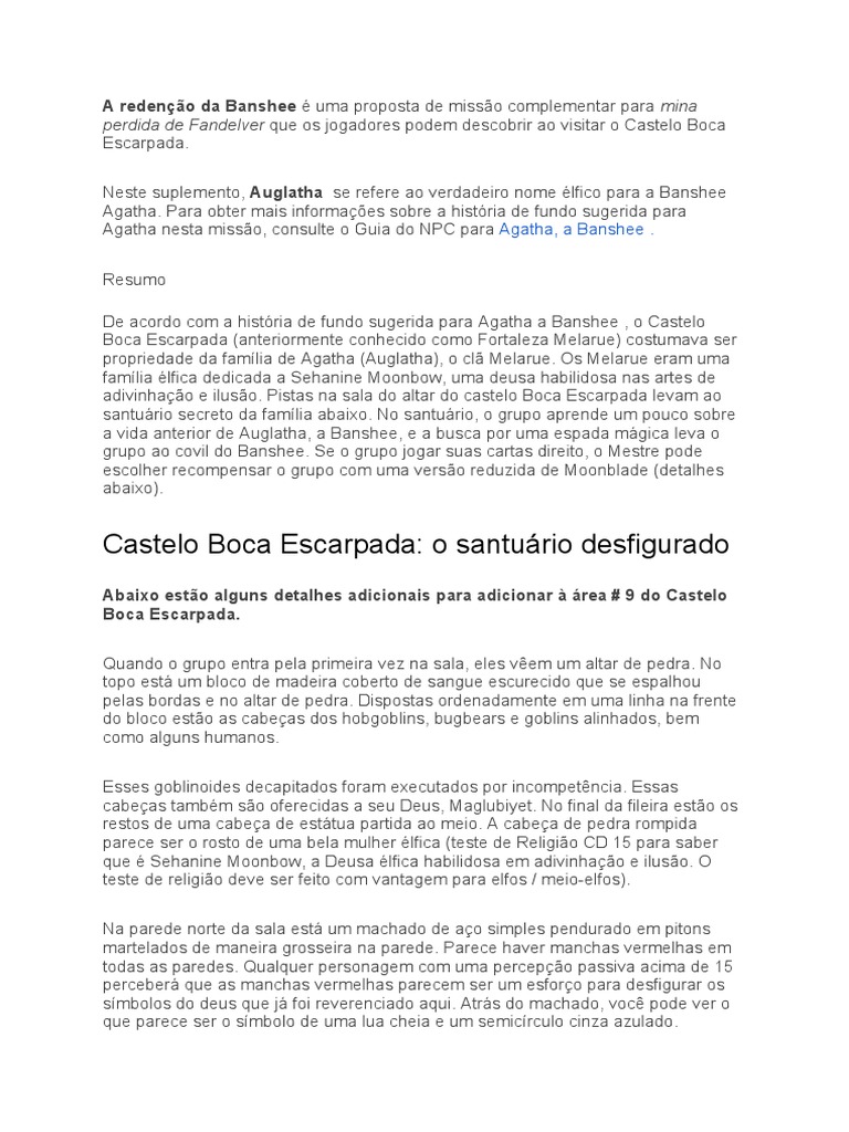 A Redenção Da Banshee Agatha | PDF | Castelo | Lua