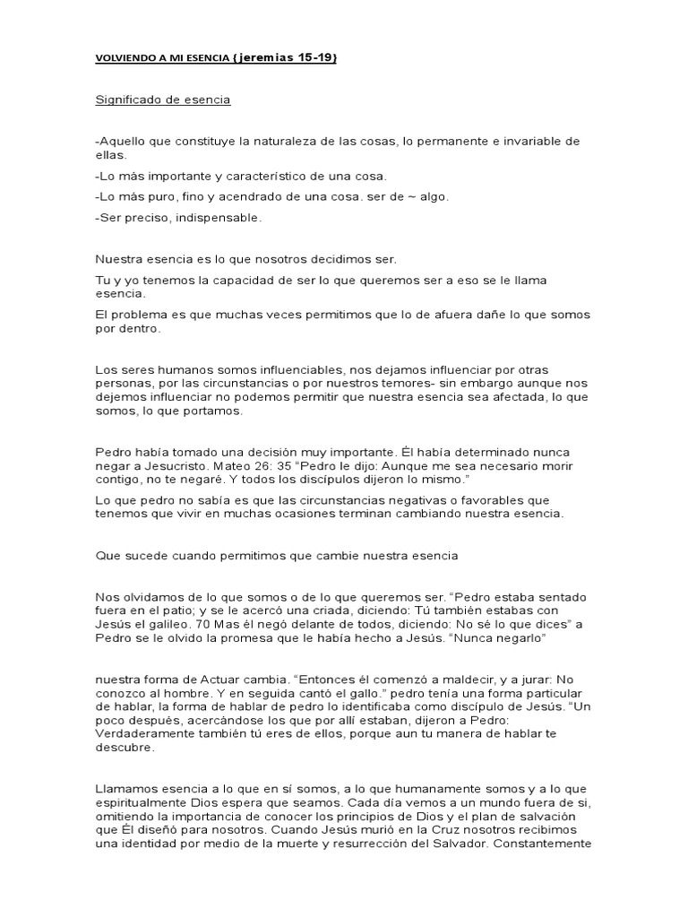 Volviendo A Mi Esencia | PDF | Esencia | Jesús