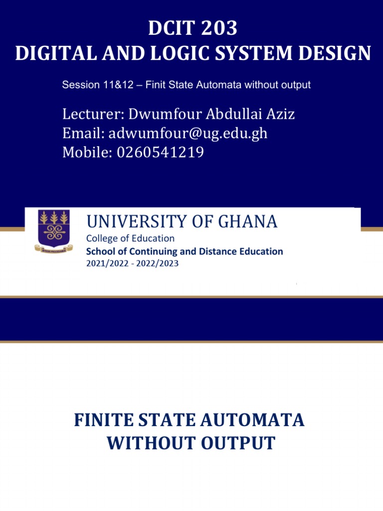 Session 11 - 12-FSM Without Output | PDF | Mathematics | Mathematical Logic