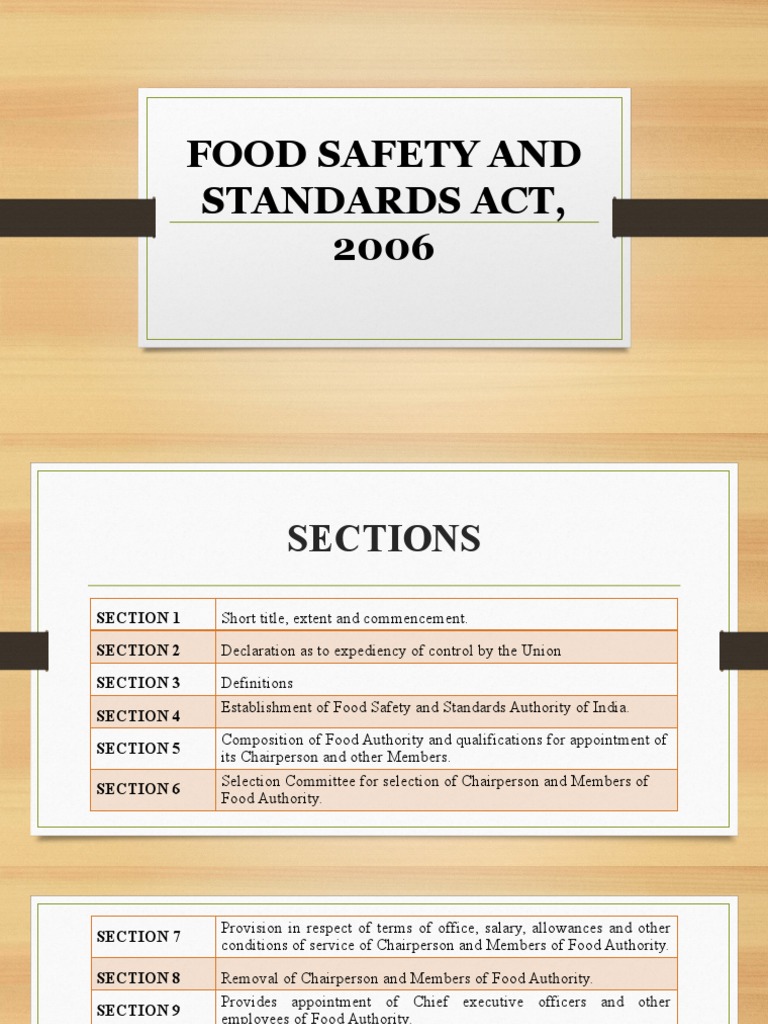 FSSA, 2006 Sections | PDF | Food Safety | Prosecutor