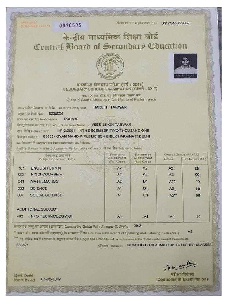 10 TH Cerificate | PDF