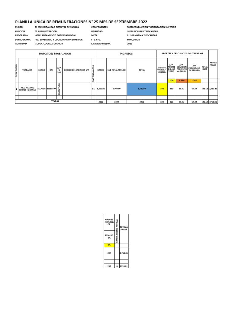 PLANILLA DE TRABAJO - CECAP PERU | PDF | Chile | Pensión