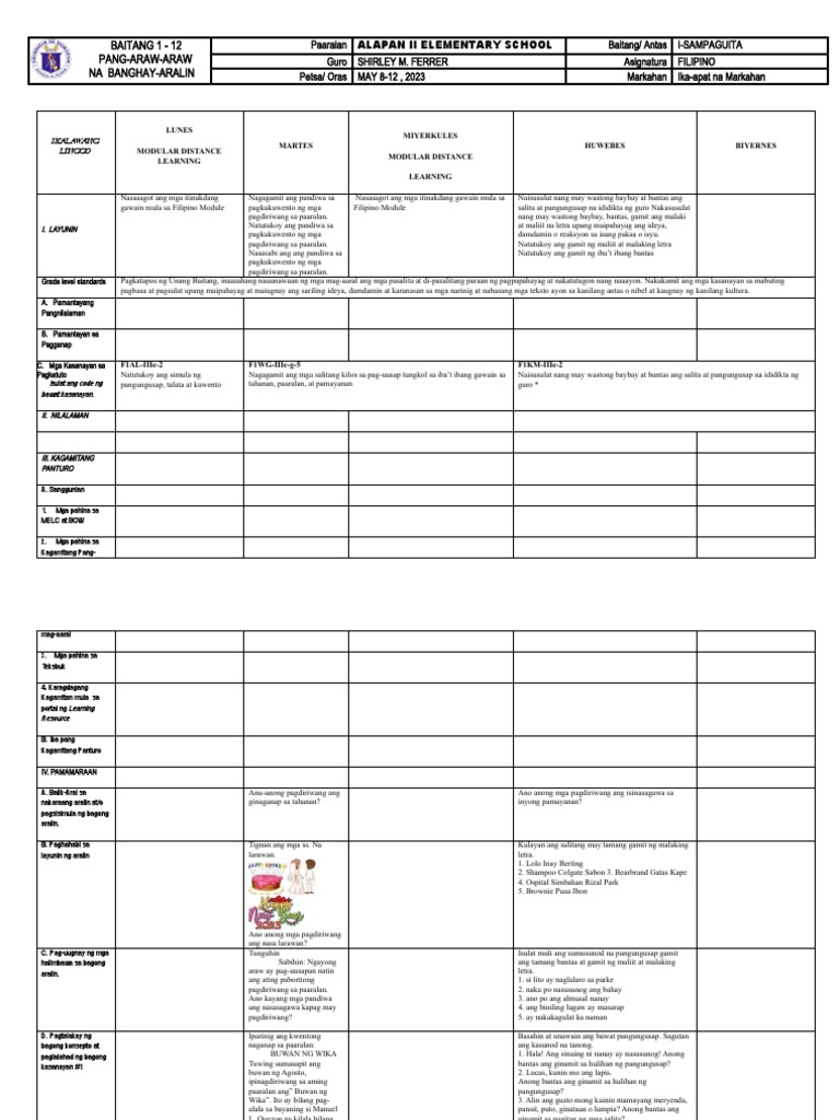 Filipino Week 2 4th Q | PDF