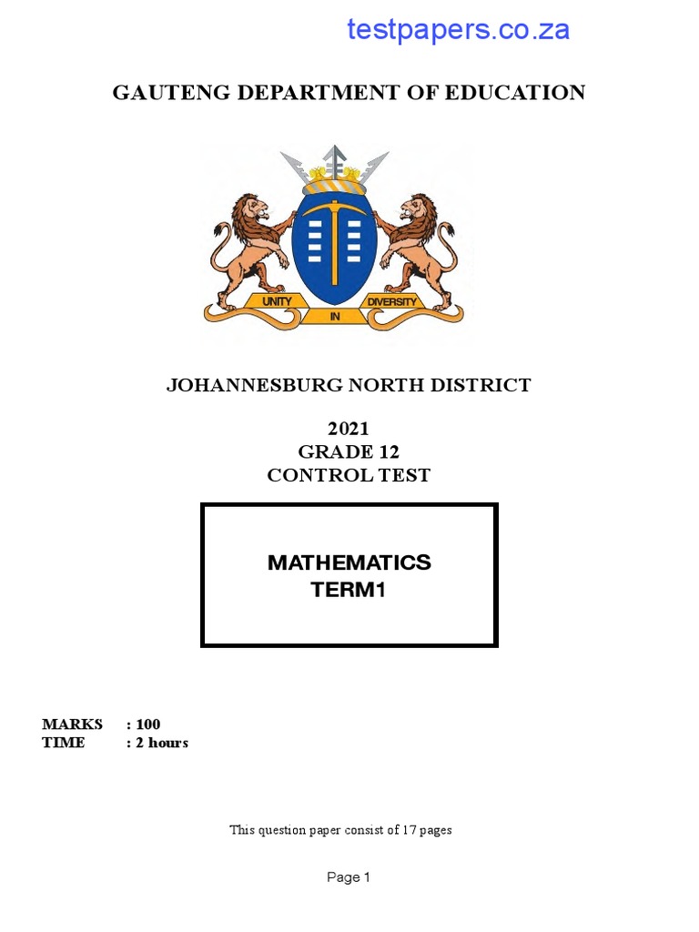 Maths April QP & Memo Gauteng 2021 Gr12 | PDF | Circle | Triangle