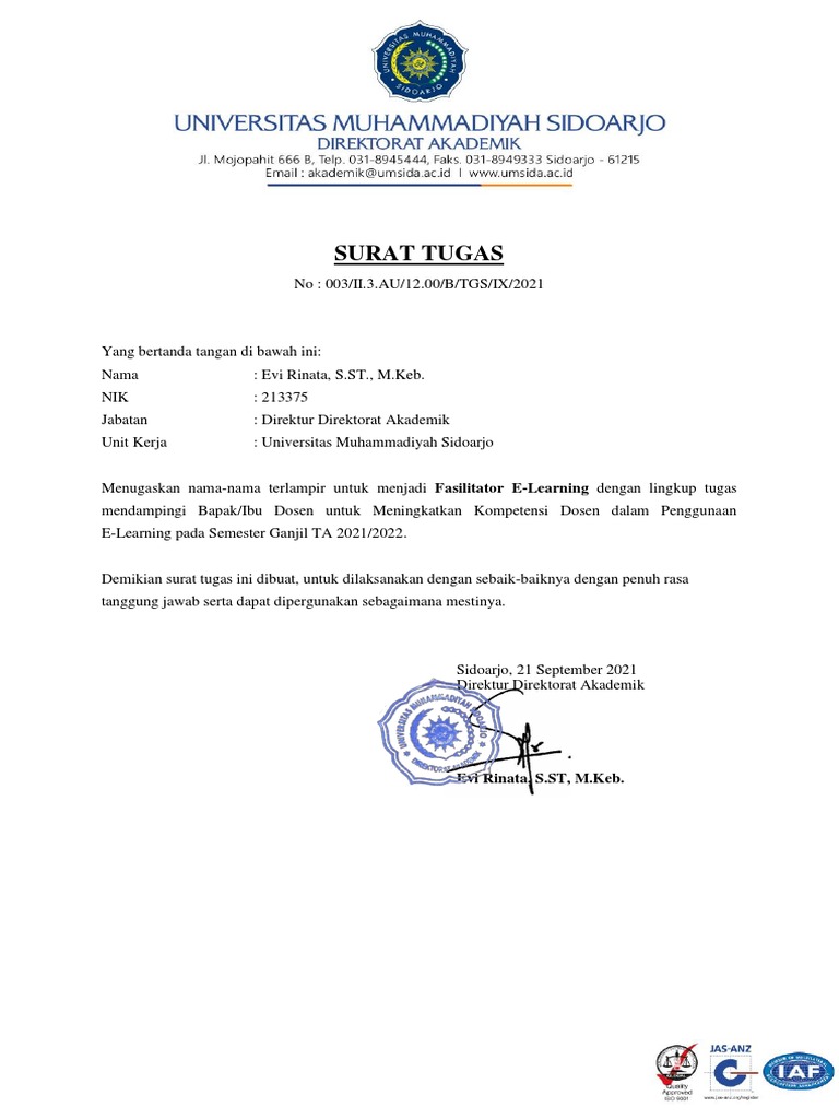 Fasilitator E-Learning UMSIDA 2021 | PDF