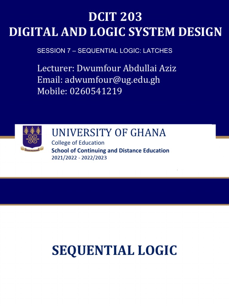 Session 7-Sequential Circuit - Latches | PDF | Logic Gate | Electrical Circuits