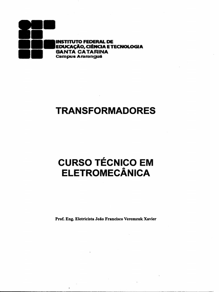 Transformadores Curso Técnico Em Eletromecânica Ifsc Pdf Ciências