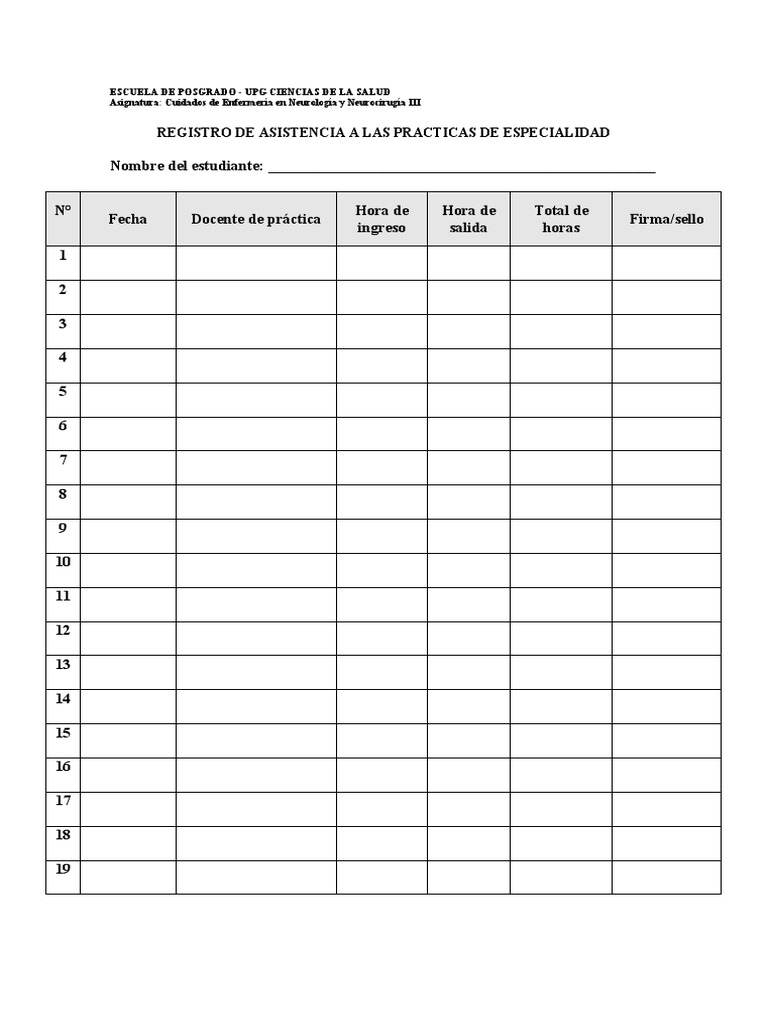 Registro de Asistencia A Prácticas | PDF Registro de Asistencia A Prácticas | PDF