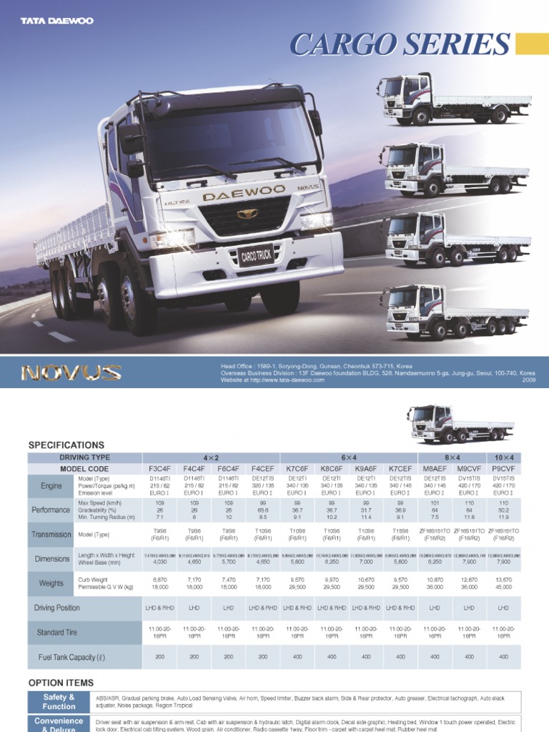 Tata Daewoo Truck - Specs | PDF
