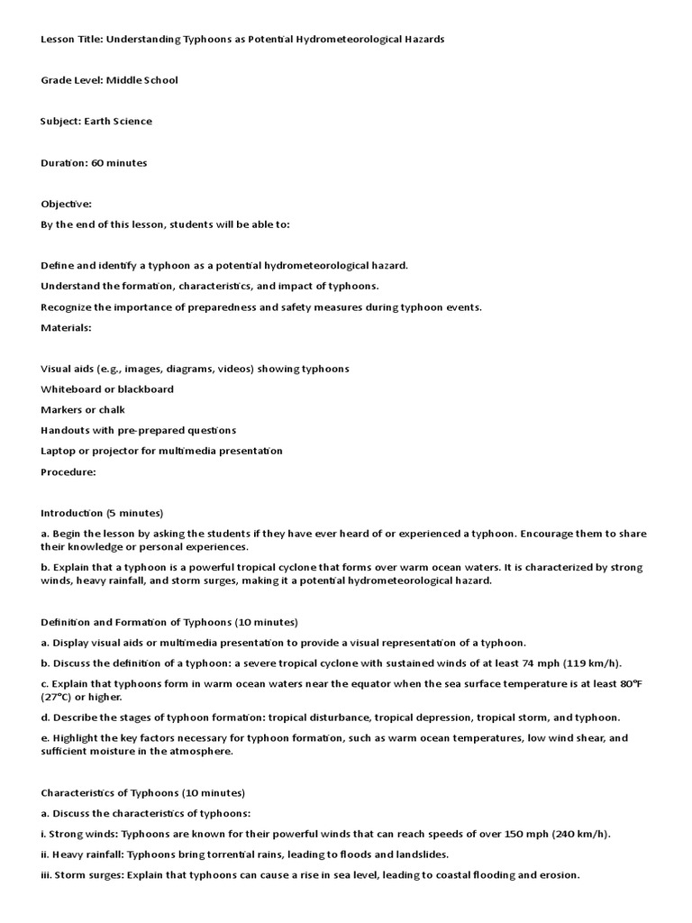 Understanding Typhoons for Students | PDF | Tropical Cyclones ...