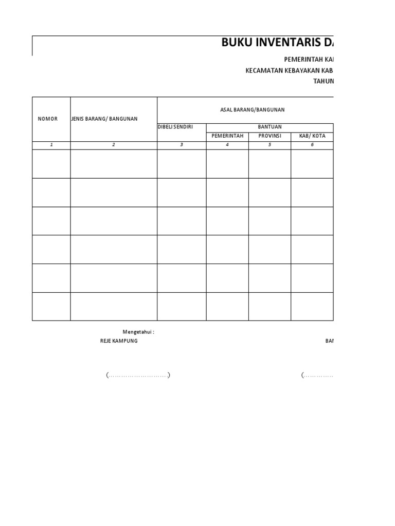 Buku Inventaris Aset Desa 2023 | PDF