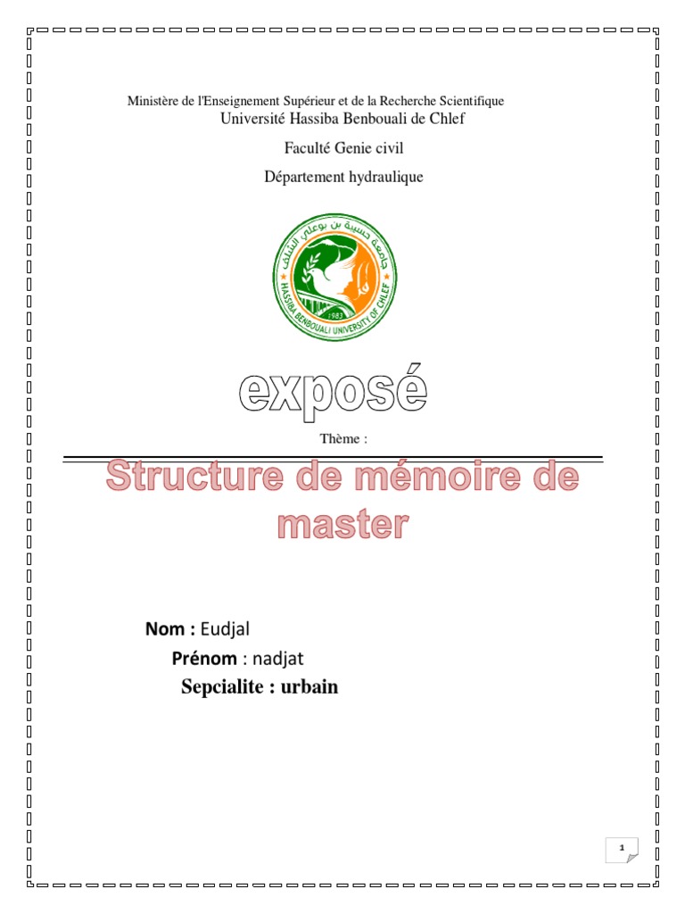 Structure d'un mémoire de master | PDF | Méthode scientifique ...