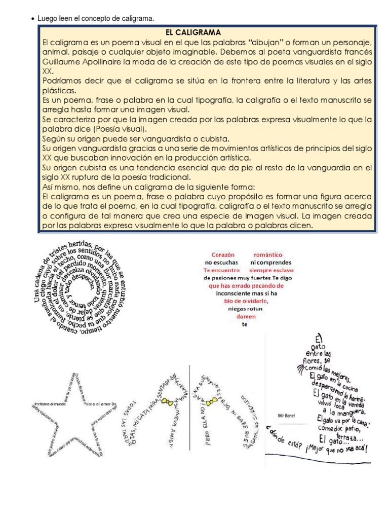 FICHA de Caligrama | PDF | Poesía | Vanguardia