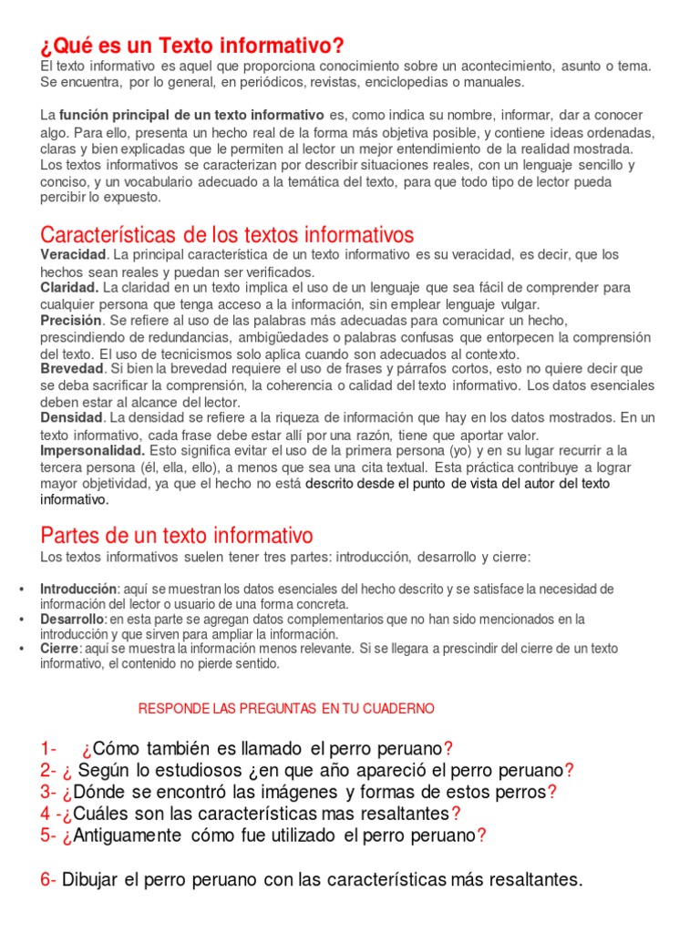 Qué Es Un Texto Informativo | PDF | Verdad | Conocimiento