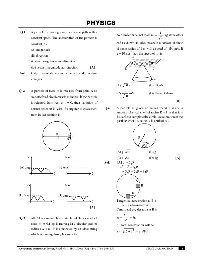 Circular Motion (S.C.Q.) E | PDF | Acceleration | Rotation Around A Fixed Axis
