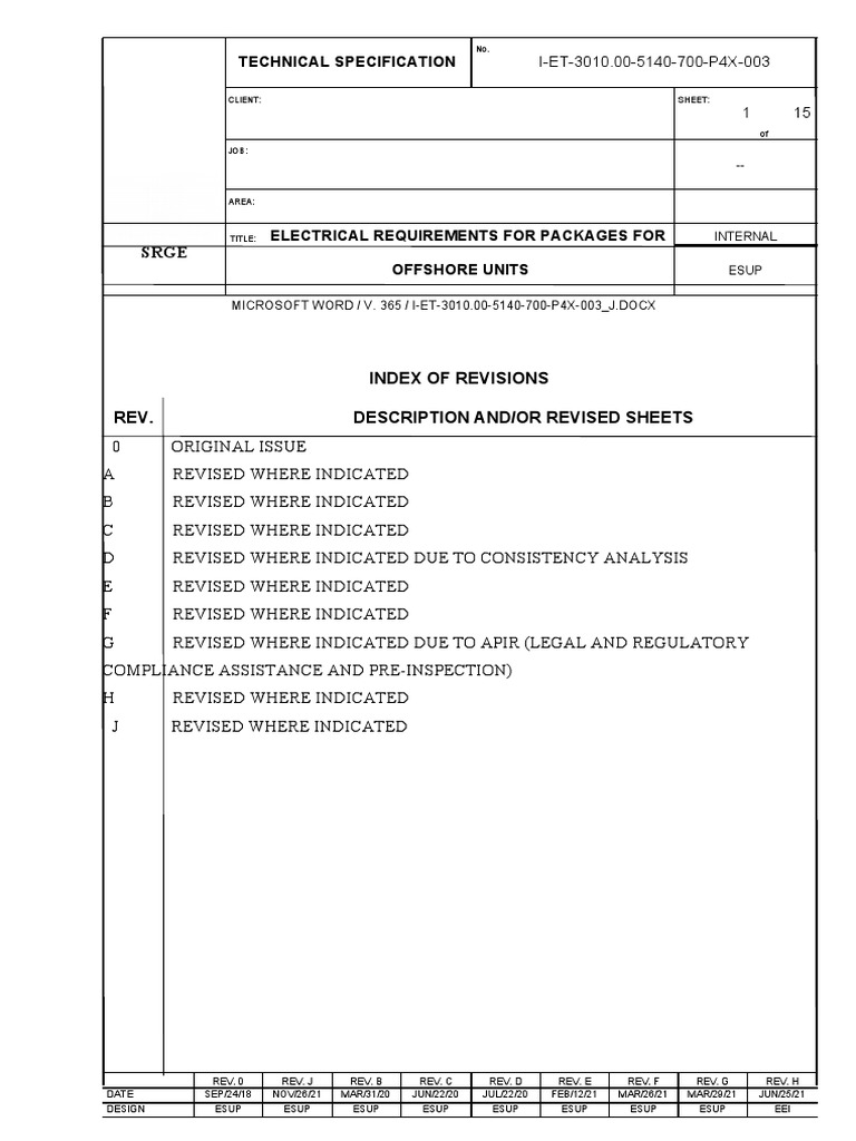 I-Et-3010.00-5140-700-P4x-003 - J - Electrical Requirements For Packages For... | PDF | Power ...