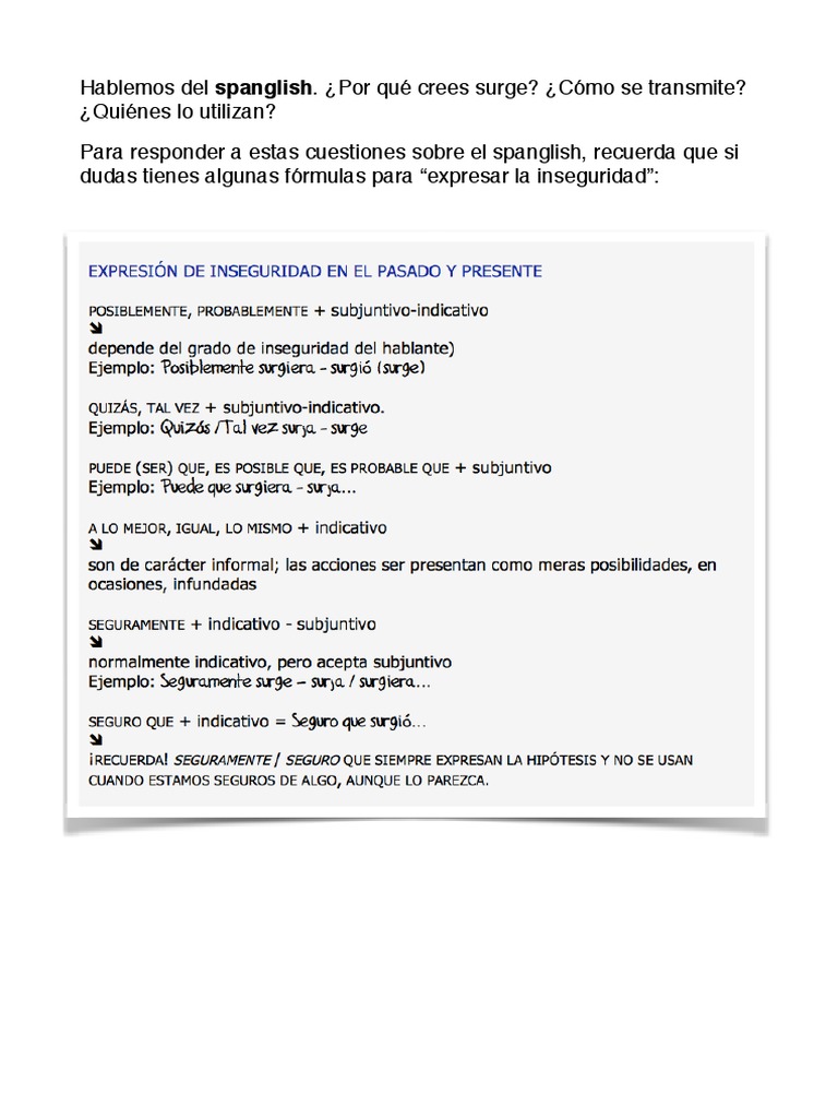 Spanglish | PDF | Lengua española | Lingüística