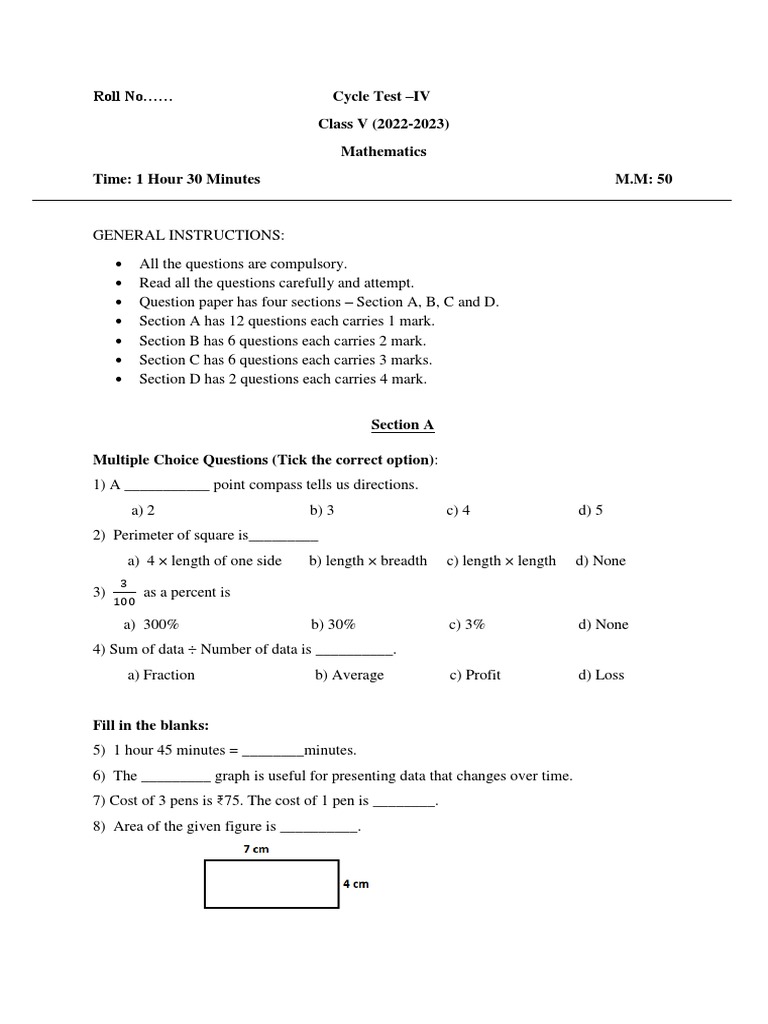 Cycle 4 Grade 5 Maths New | PDF