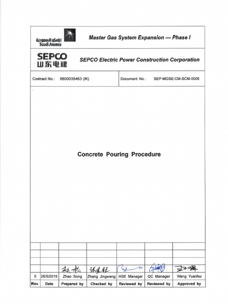 Concerete Pouring Procedure | PDF | Concrete | Engineering