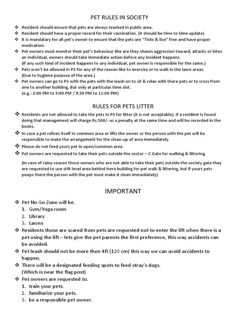 Pet Rules in Society | PDF | Pet | Leash