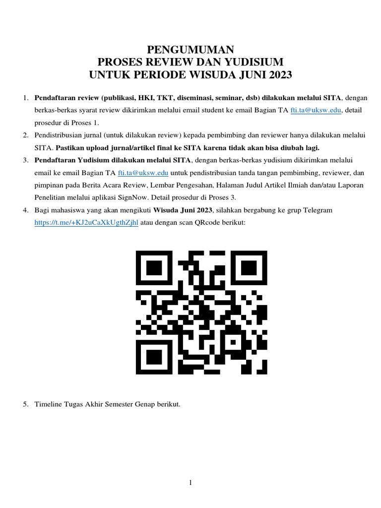 Prosedur Review Yudisium Wisuda Juni 2023 | PDF