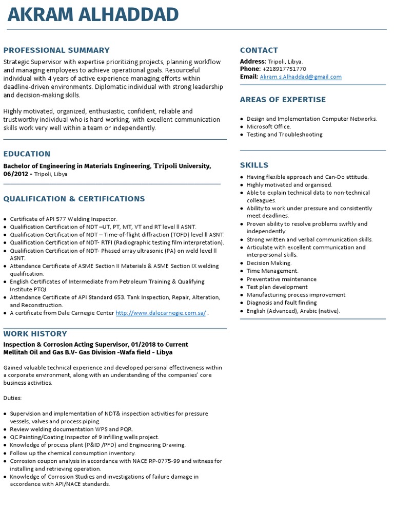 Akram CV 2022 | PDF | Nondestructive Testing | Corrosion