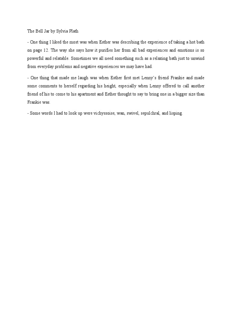 The Bell Jar by Sylvia Plath | PDF