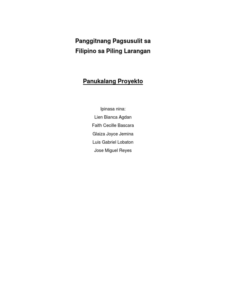 FPL Midterm Output Panukalang Proyekto | PDF