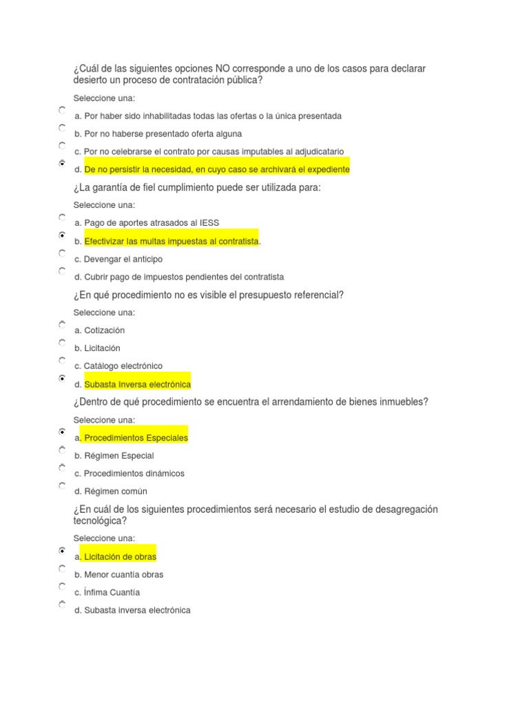 Examen Sercop | PDF | Subasta | Presupuesto