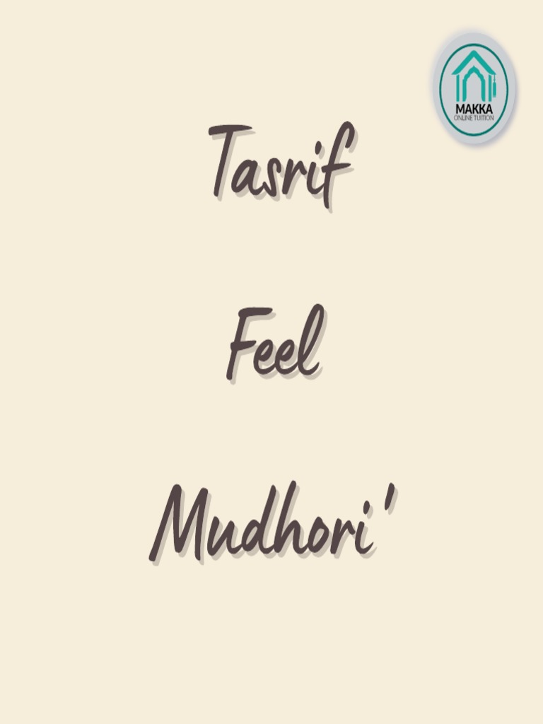 Tasrif Feel Mudhori' | PDF