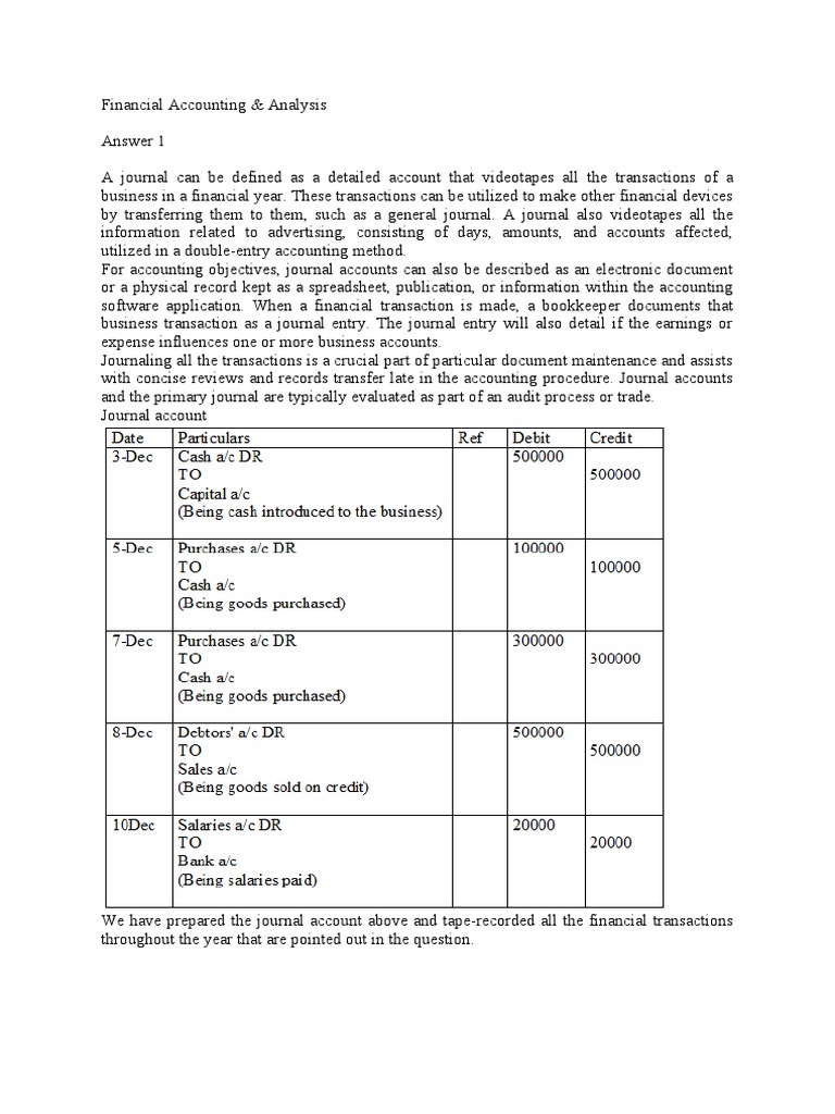 Financial Accounting Journal Overview | PDF | Dividend | Debits And Credits