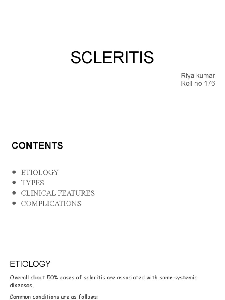 Understanding Scleritis: Types and Causes | PDF | Wellness