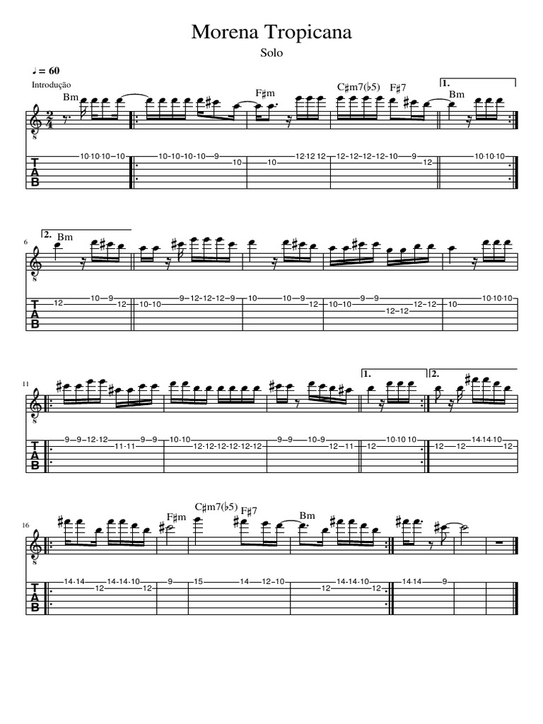 Morena Tropicana Solo Com Tablatura | PDF