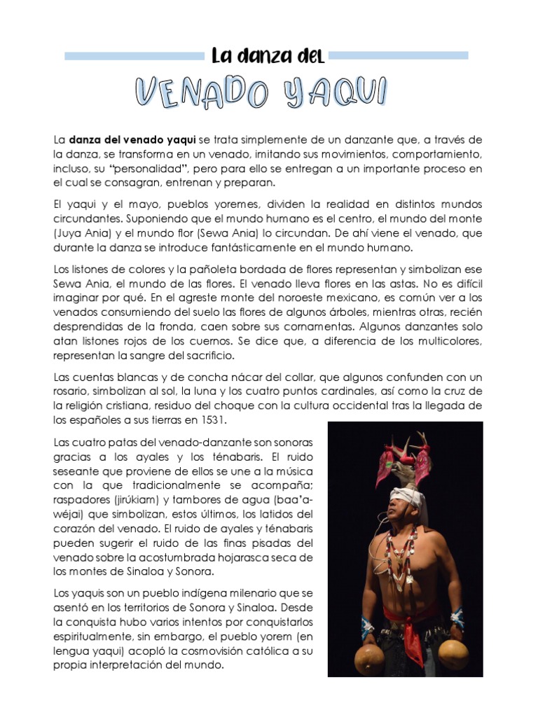 Danza Del Venado Yaqui | PDF | Sonora