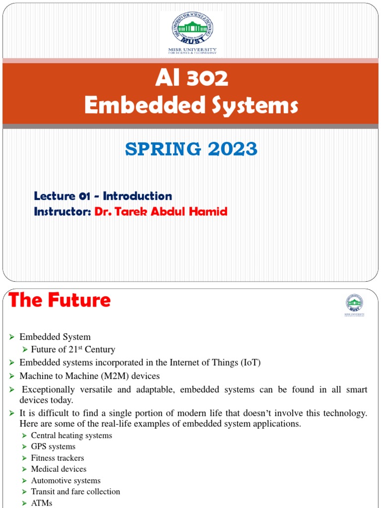 Lecture 01 - Introduction | Download Free PDF | Embedded System | Central Processing Unit