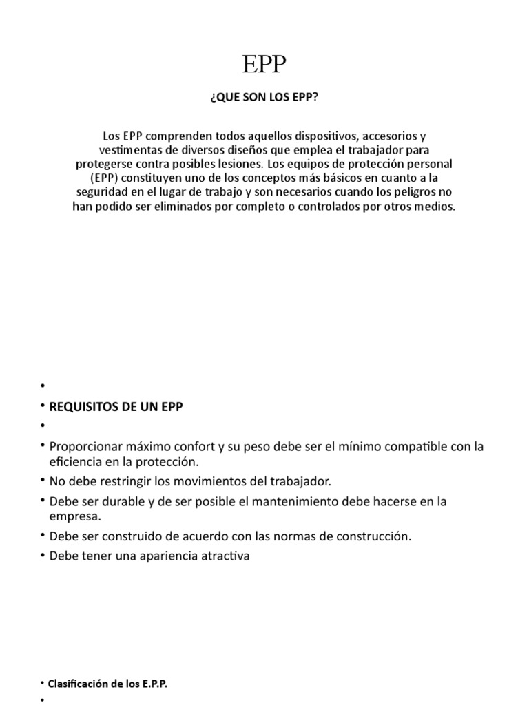 ¿Que Son Los Epp? | PDF