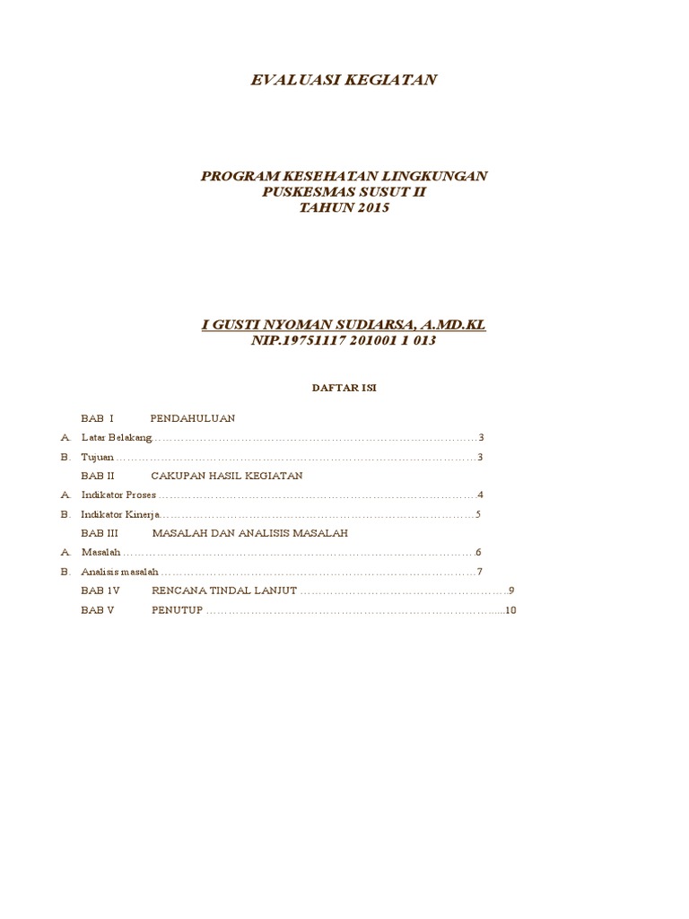 EVALUASI KEGIATAN | PDF