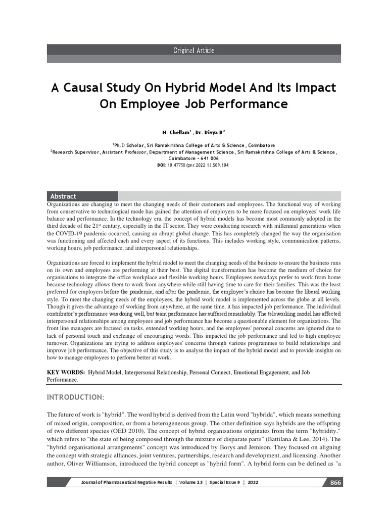 A Causal Study On Hybrid Model and Its Impact On Employee Job Performance | PDF | Organizational ...