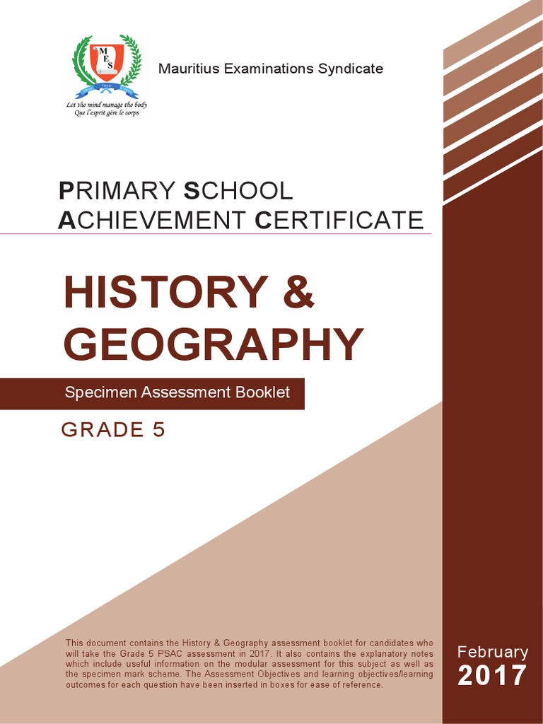 History Geography Grade 5 | Download Free PDF | Educational Assessment ...